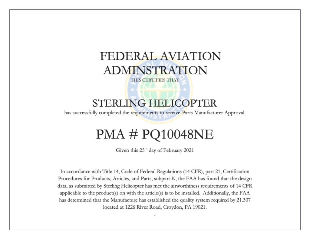 Helicopter & Airplane Part Certification FAA: Prototype Parts: STCs